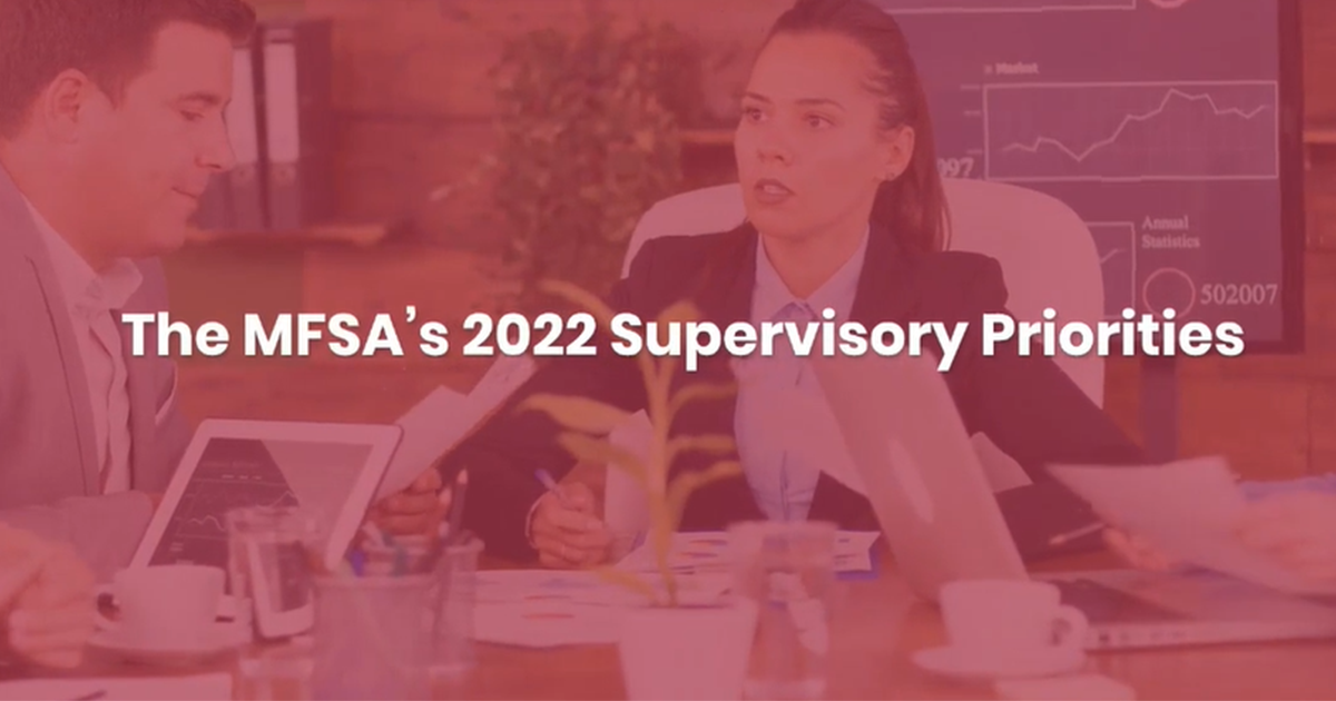 MFSA’s 2022 Supervisory Priorities - Sustainable Finance and Beyond - MFSA